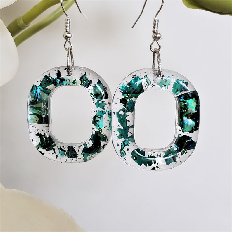 Abalone Resin Earrings Lightweight Shell Earrings Natural - Etsy