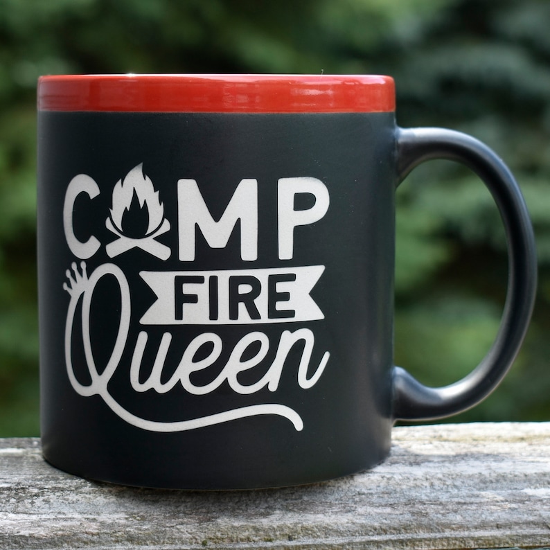 Campfire King Queen 22 oz Coffee Mug Camping Mug Outdoor | Etsy