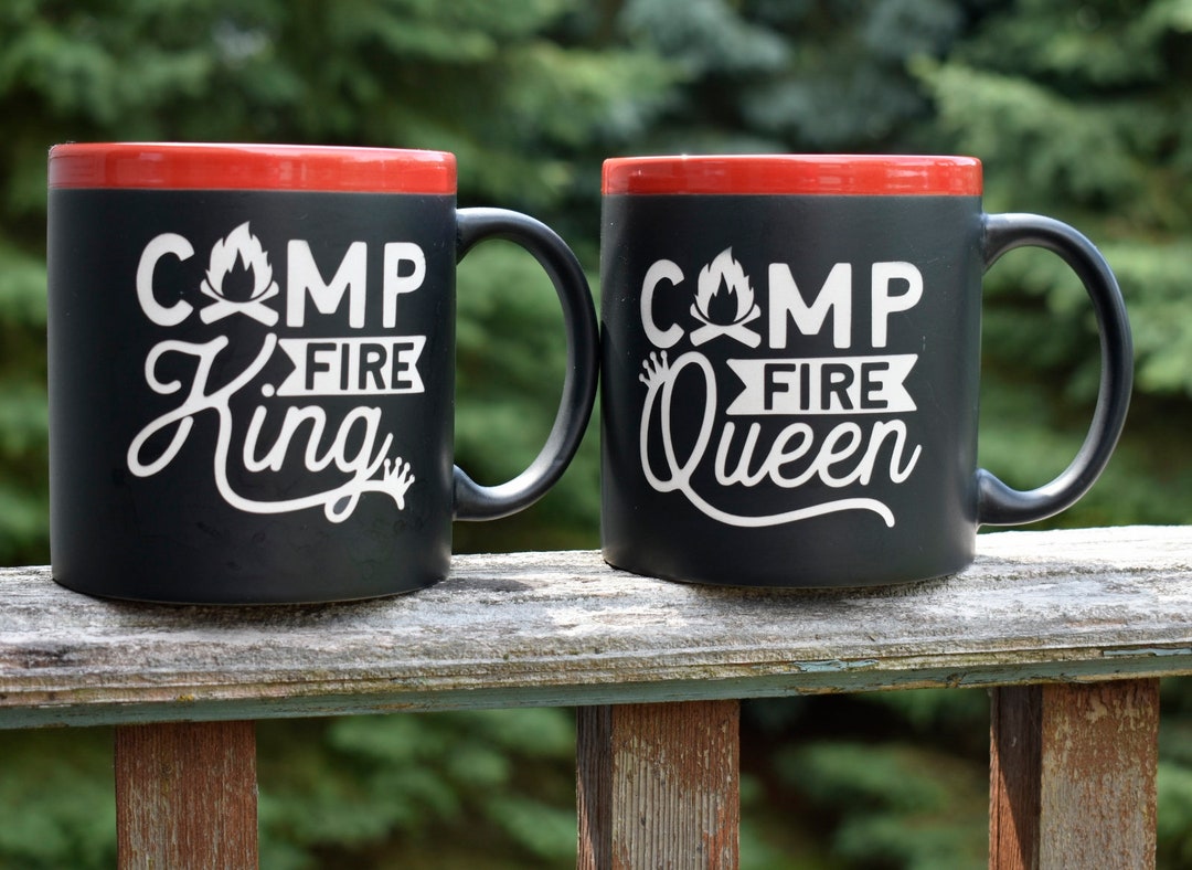 Campfire King Queen 22 Oz Coffee Mug Camping Mug Outdoor Lover Gift ...