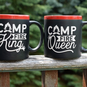 Campfire King Queen 22 Oz Coffee Mug Camping Mug Outdoor Lover Gift ...