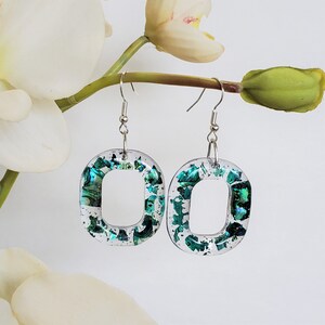 Abalone Resin Earrings, Lightweight Shell Earrings, Natural Shell ...