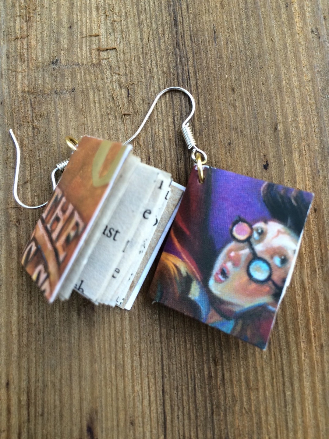 Handmade Book Earrings-- Authentic Book Cover - Etsy