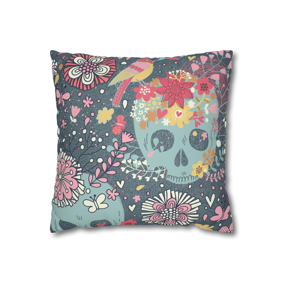 Dia De Los Muertos ( Day of the Dead) Faux Suede Square Pillowcase - Etsy