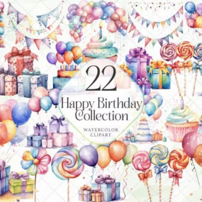 Watercolor Birthday - Etsy