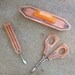 Vintage Bakelite Manicure Set With Scissors, Cuticle Tool and Buffer ...