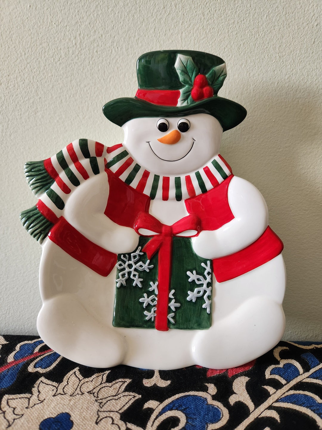 Fitz and Floyd Snowman Plate - Etsy