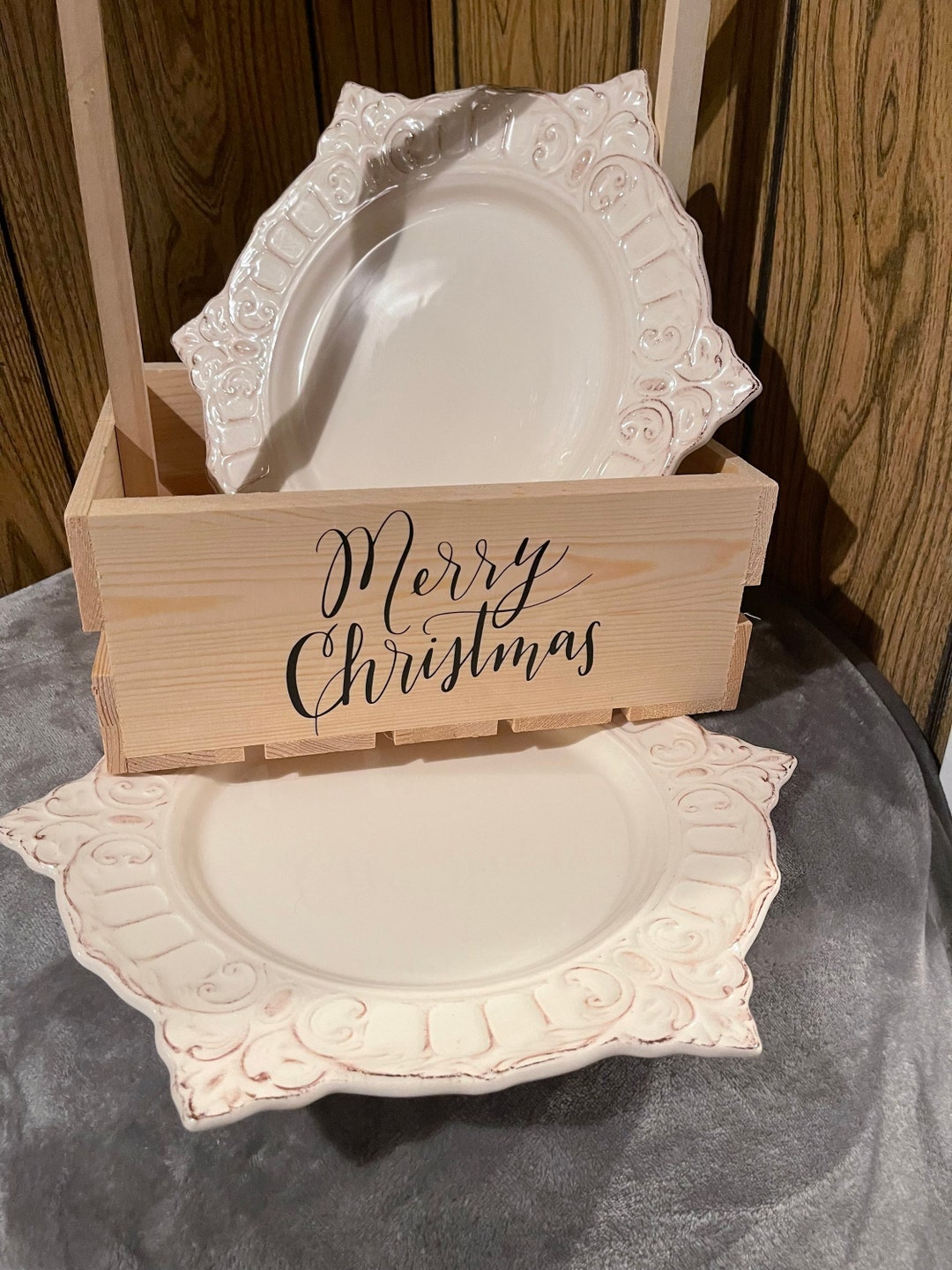Matceramica White Snowflake Serving Plates Two Plates - Etsy