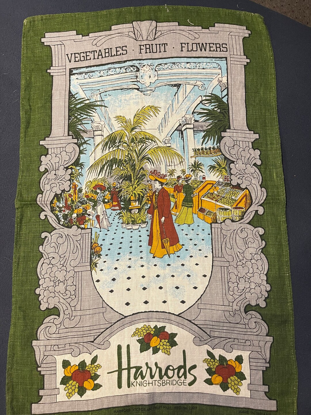 Vintage Harrods Fruit Tea Towel - Etsy
