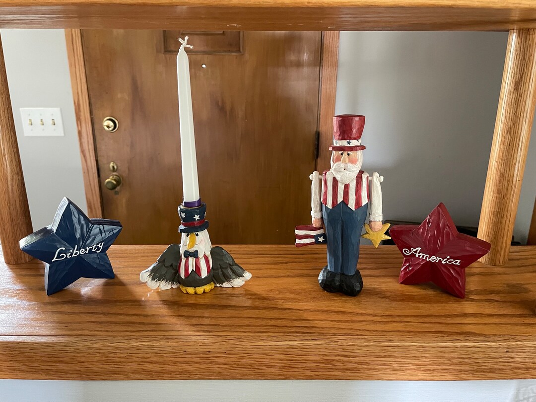 Patriotic Sam and Eagle Candle Holder by Eddie Walker and Midwest of ...
