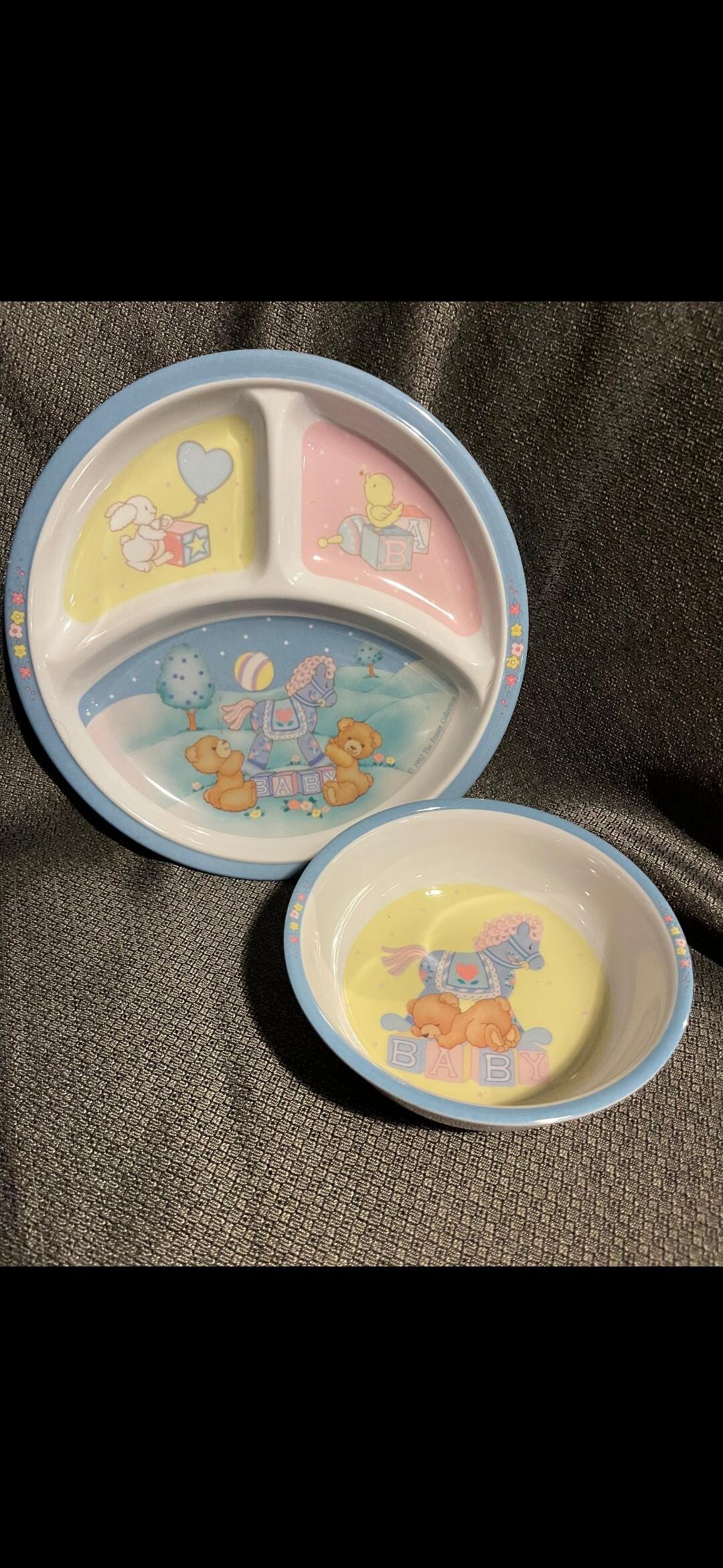 1992 Zak Designs Frasier Collection Baby Divided Plastic Plate and Bowl ...