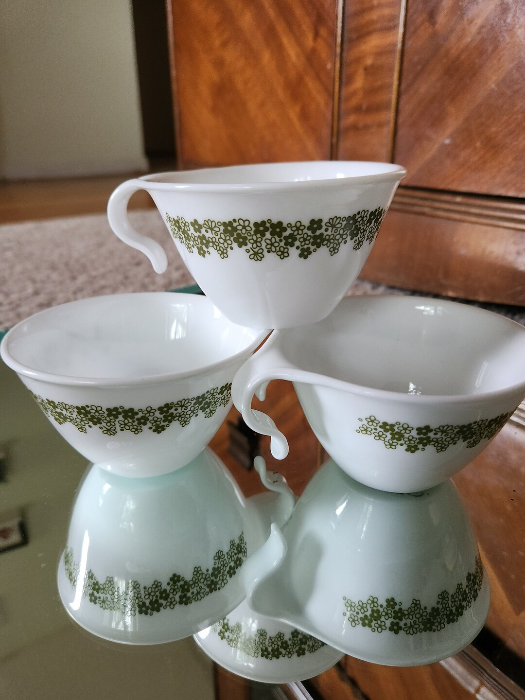 Vintage Corelle Cups, Set of 3. Daisy Print - Etsy