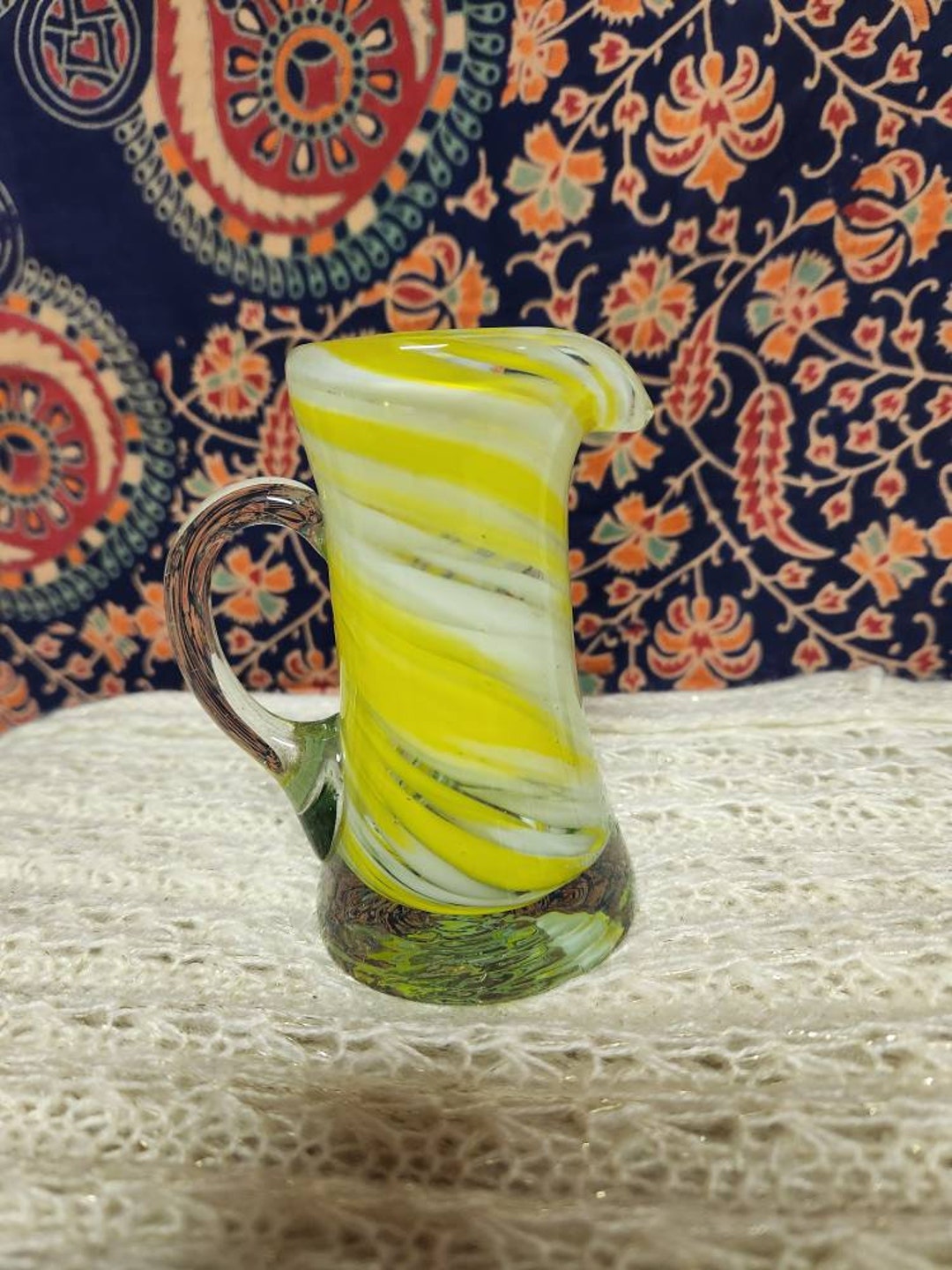 Hand Blown Small Glass Pitcher - Etsy