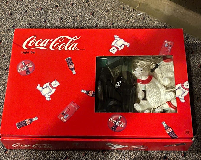 Vintage Coca Cola Coke Blow Mold String Lights 1993 Polar Bear ...