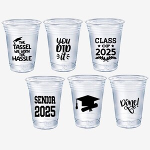 Graduation Party Cups: Class of 2026 Disposable Cups With Lids - Etsy