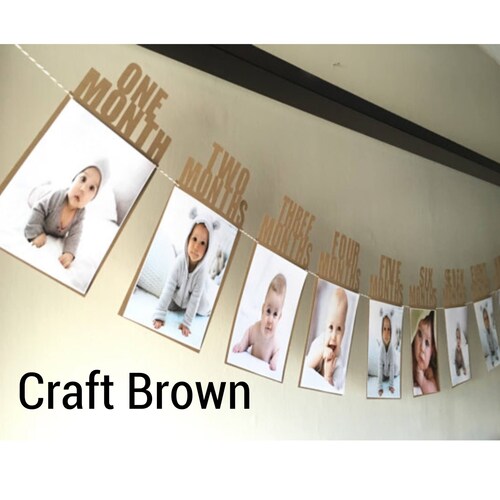 Editable Monthly Photos First Birthday Photo Banner - Etsy