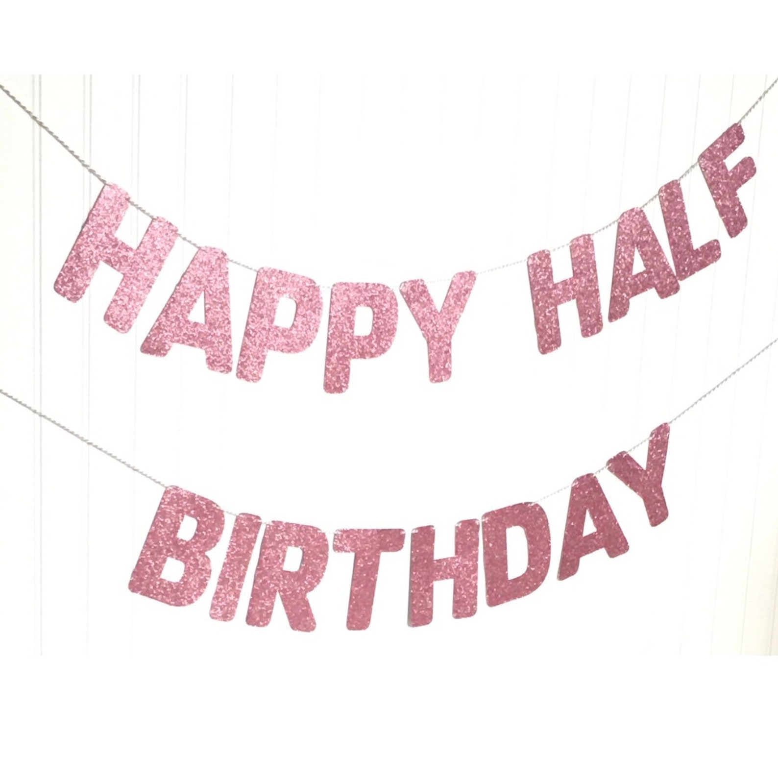 Half Birthday Banner / Custom Banner / Glitter Banner / 6 - Etsy
