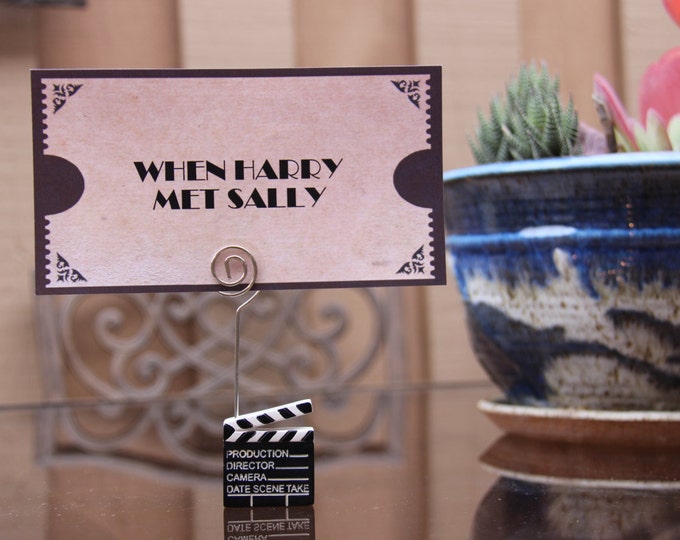 Printable Table Name Cards Old Hollywood Movie Ticket Style - Paper ...
