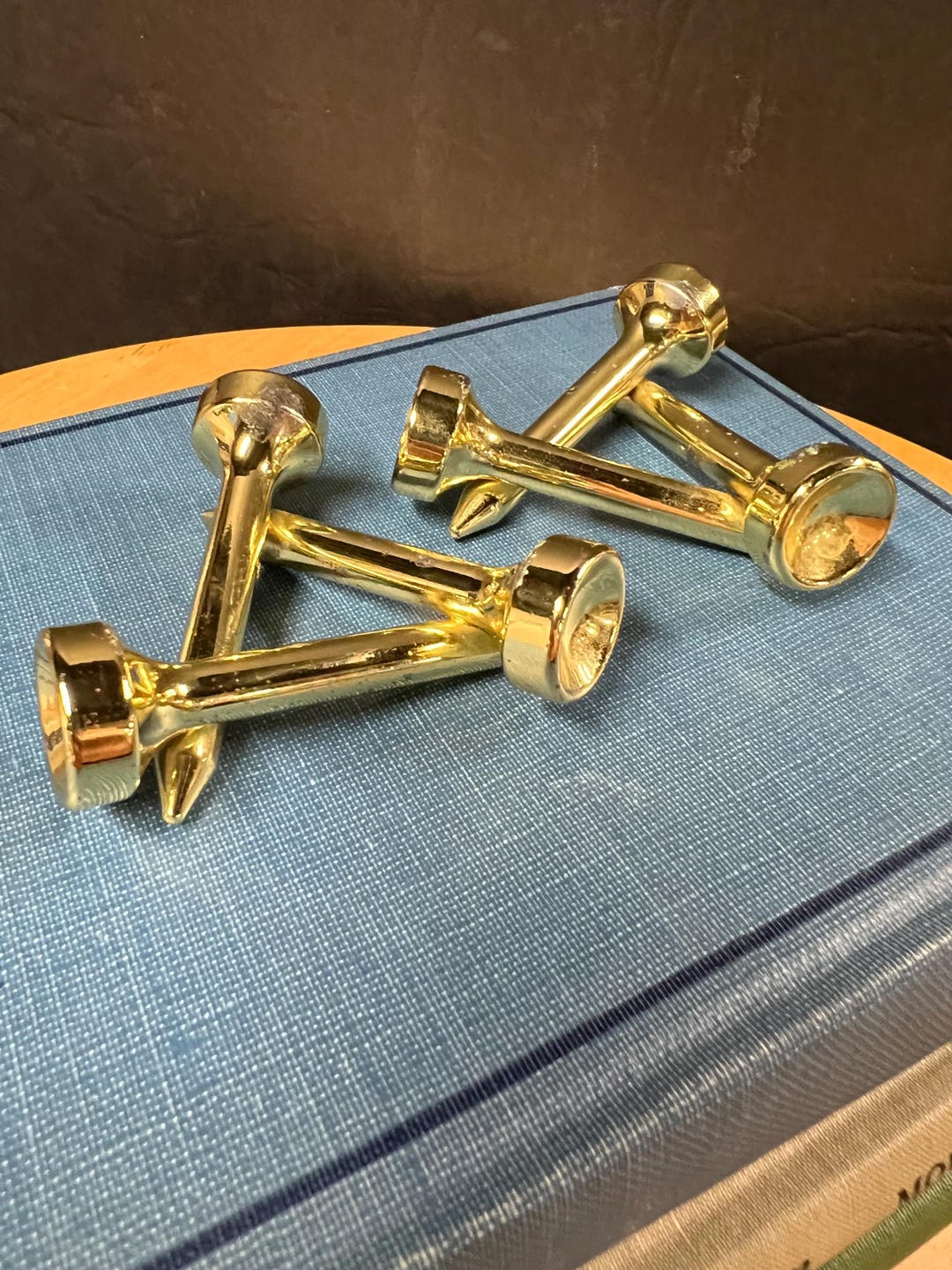 Pair of Vintage Gold Metal MCM Golf Tee Mini Sculpture Paper Weights - Etsy