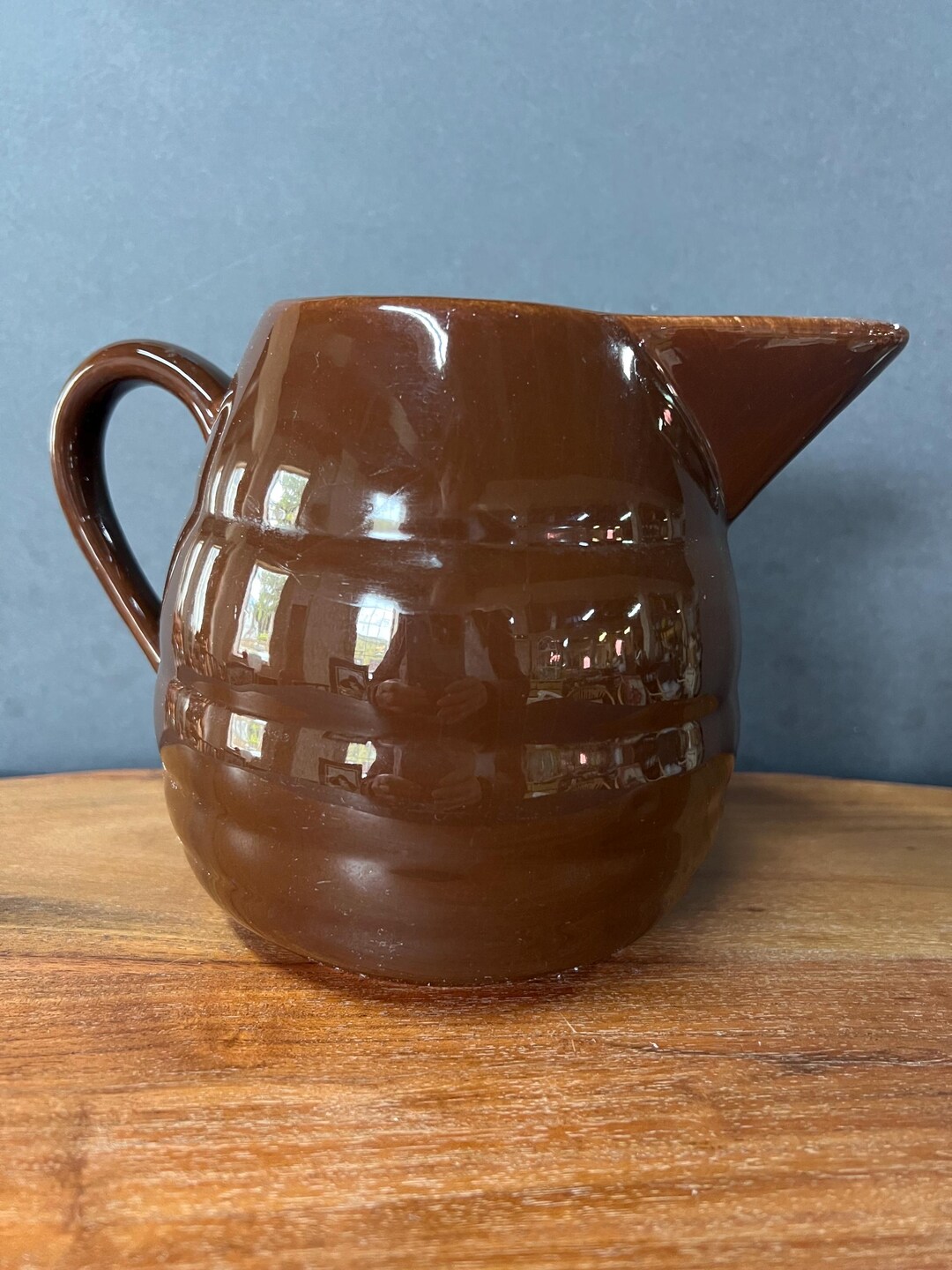 Vintage Brown Bauer Beehive Pitcher - Etsy