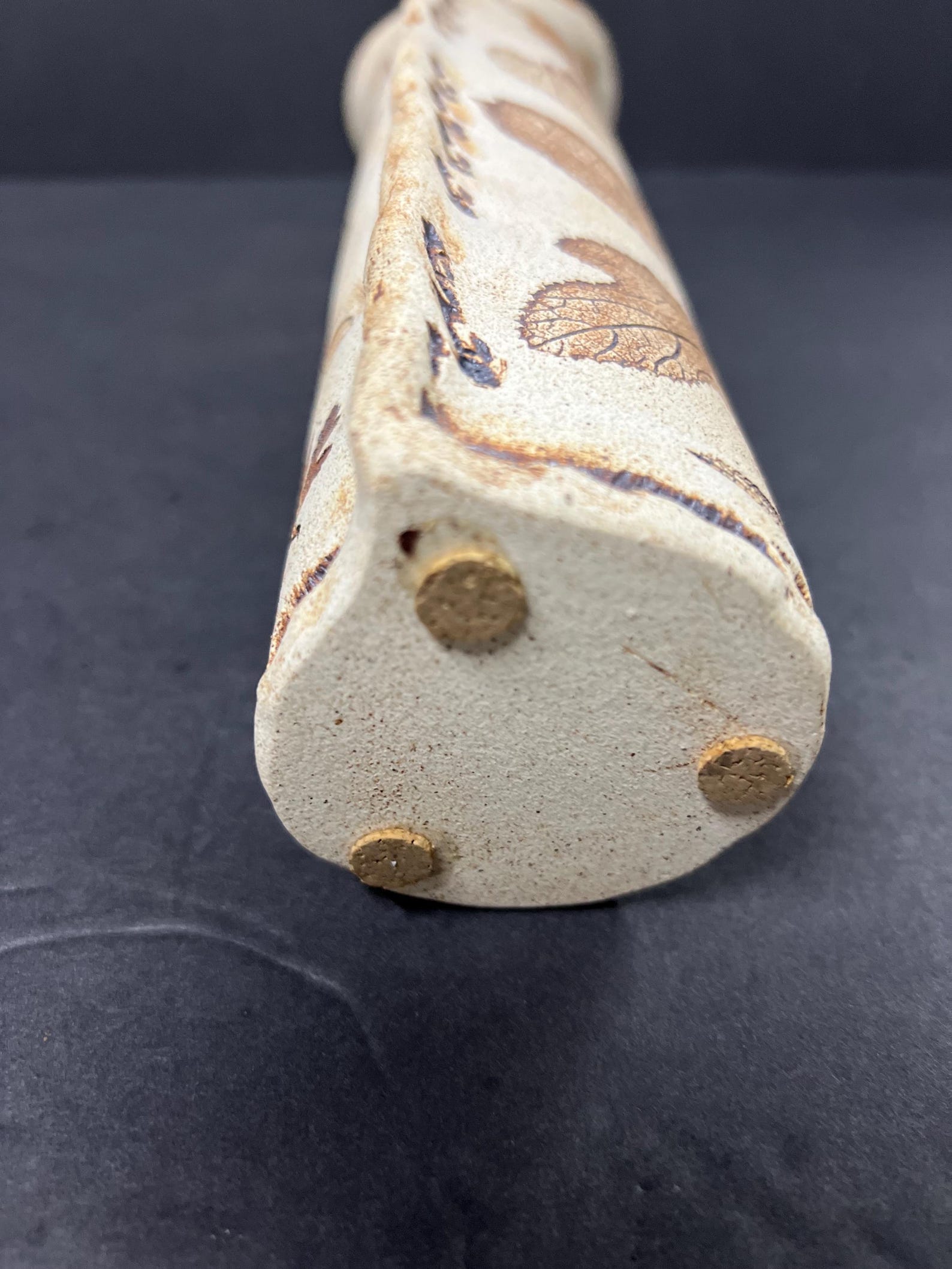 Studio Pottery Botanical Design Leaf Imprint Vase - Etsy