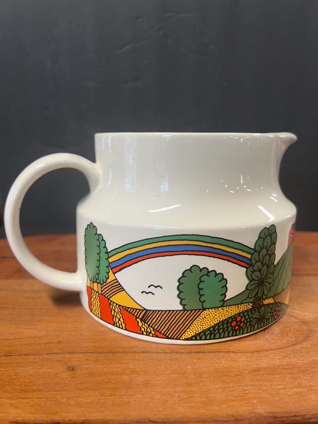 Vintage Crown Devon Milk Pitcher, Robin Cody Farm Scene, Staffordshire ...