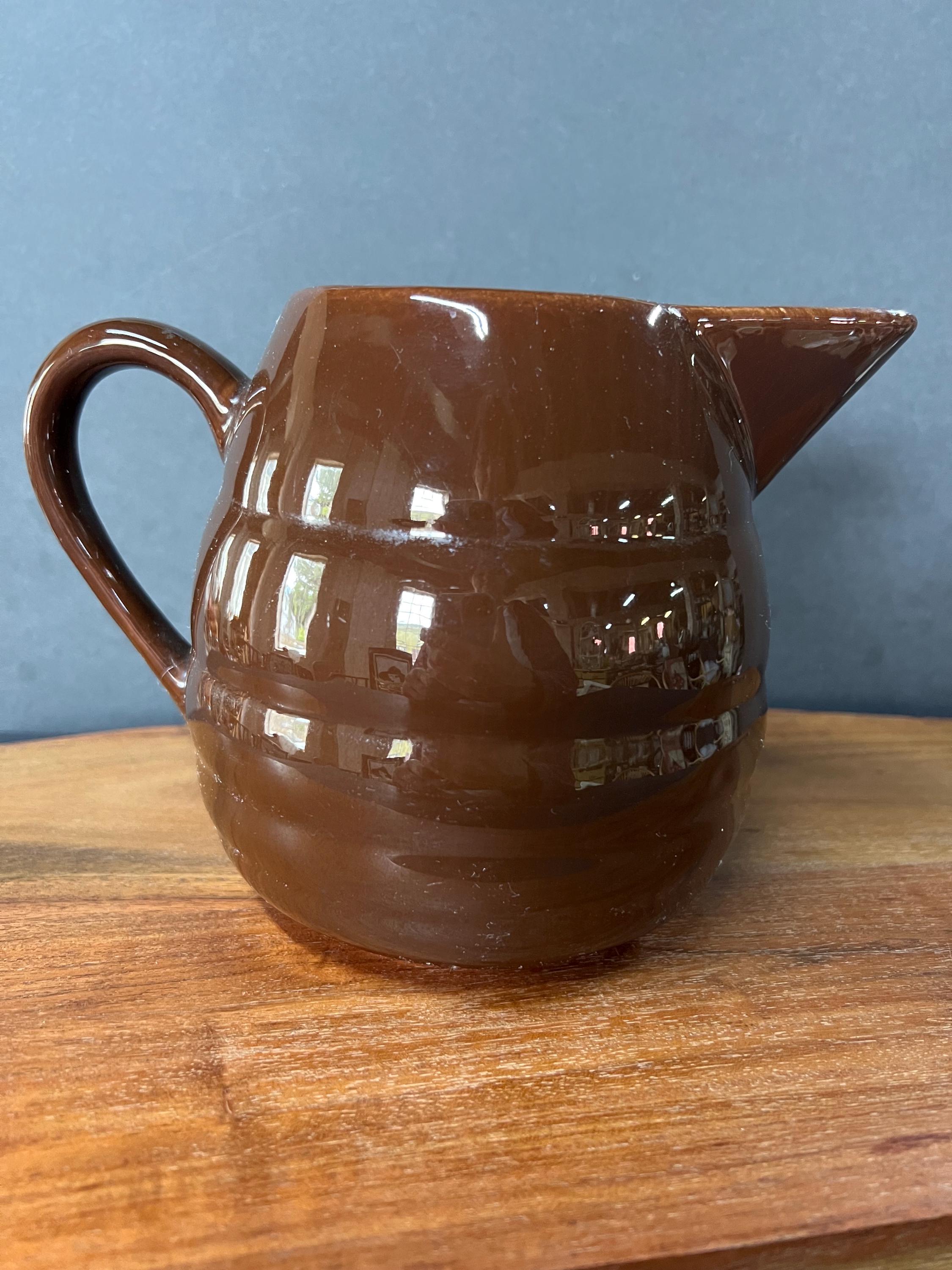 Vintage Brown Bauer Beehive Pitcher - Etsy