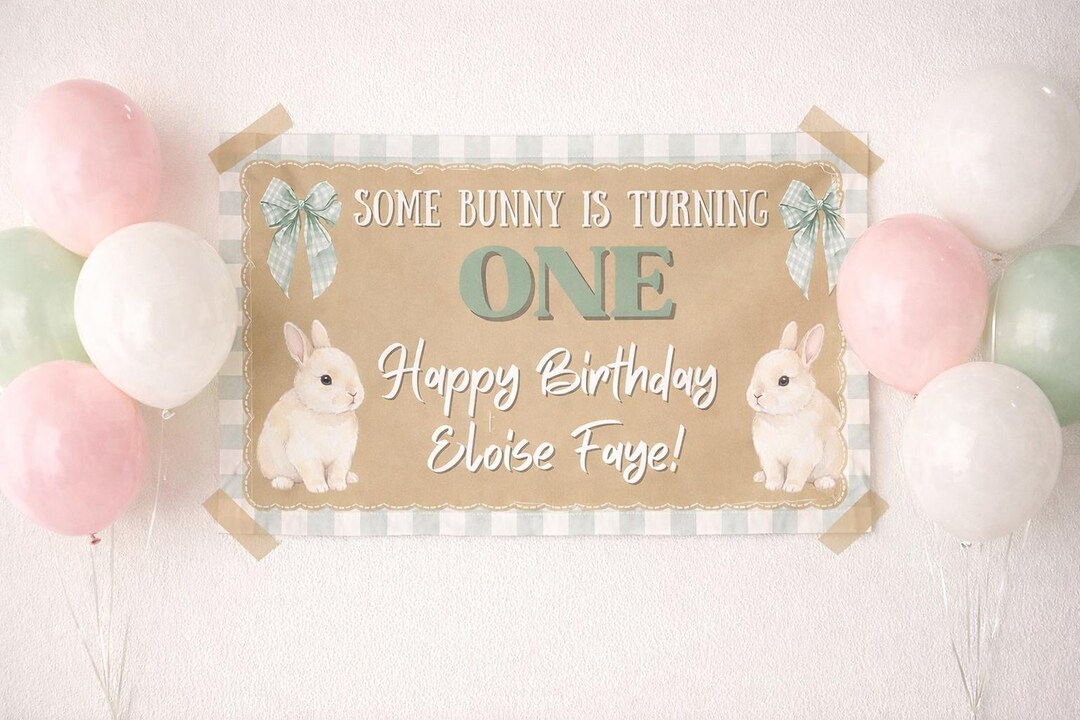Some Bunny is Turning One Birthday Banner - Etsy