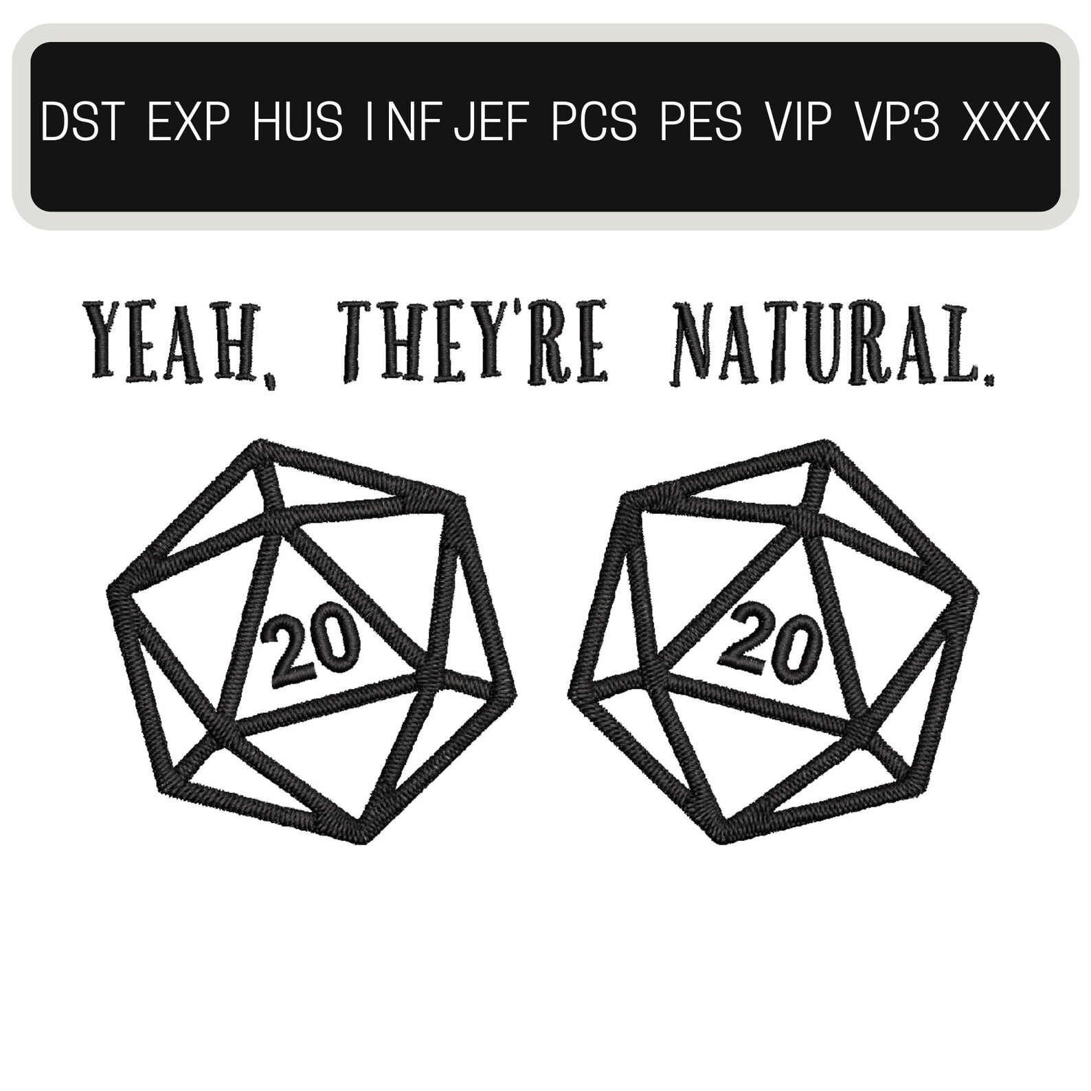 Yeah They're Natural Double D20 Dice Dungeons and Dragons - Etsy
