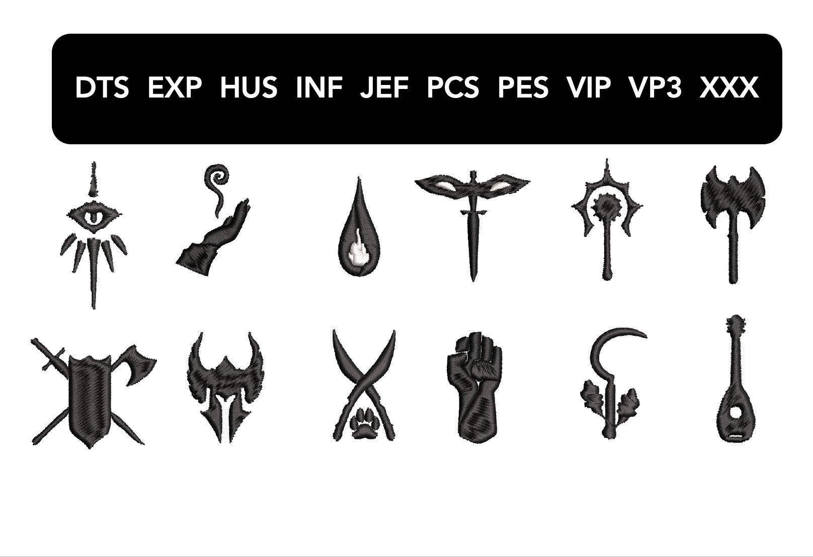 D&D Class Symbols Embroidery File Separate File for Each - Etsy Australia