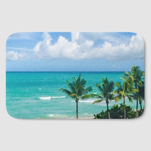 Beach Bathroom Set/palms Beach Shower Curtain/tropical Bath Mat/palm ...