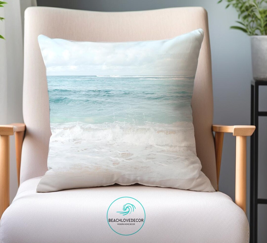 Light Blue Ocean Throw Pillow Cover/decoratives Pillows/beach Room ...