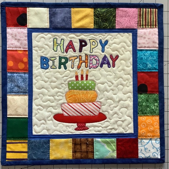 719 BEST Quilted Happy Birthday Cake Wall Hanging Mini Quilt - Etsy