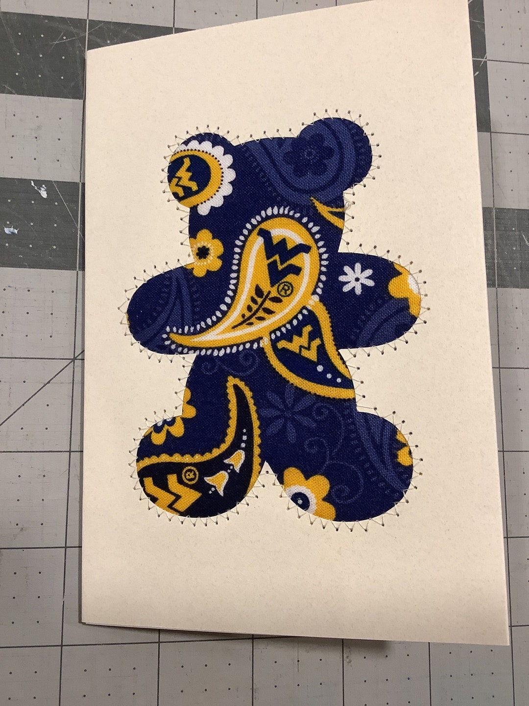 BEST WVU Baby Shower Teddy Bear Homemade West Virginia Sewn Quilted ...