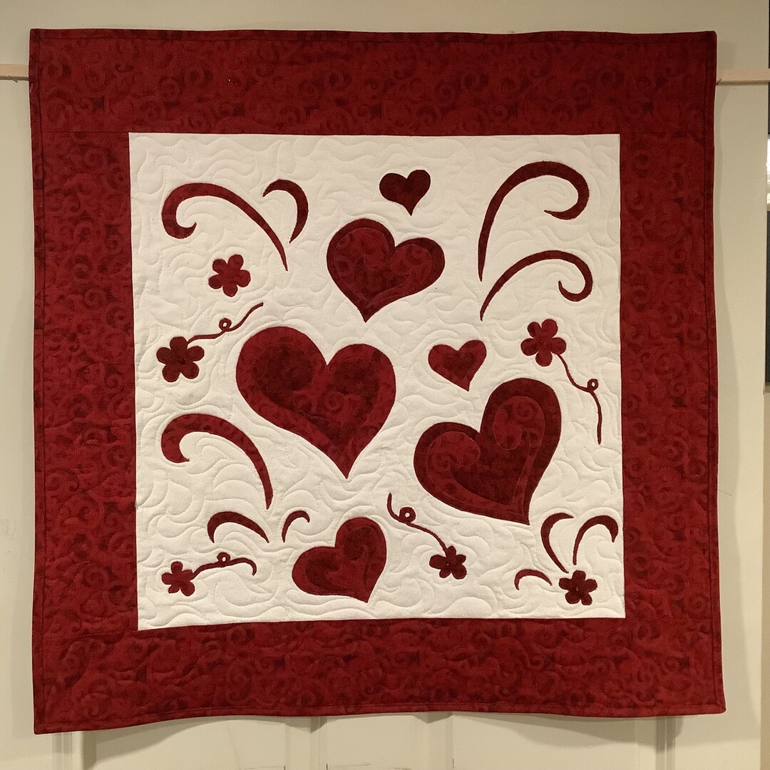987 BEST Quilted Valentines Day Quilt Wall Hanging 30 X 30 Inches is ...