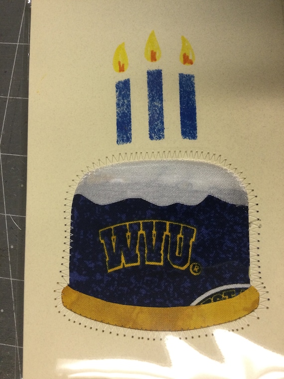 BEST WVU Birthday Cake Card Homemade Greeting Card West | Etsy