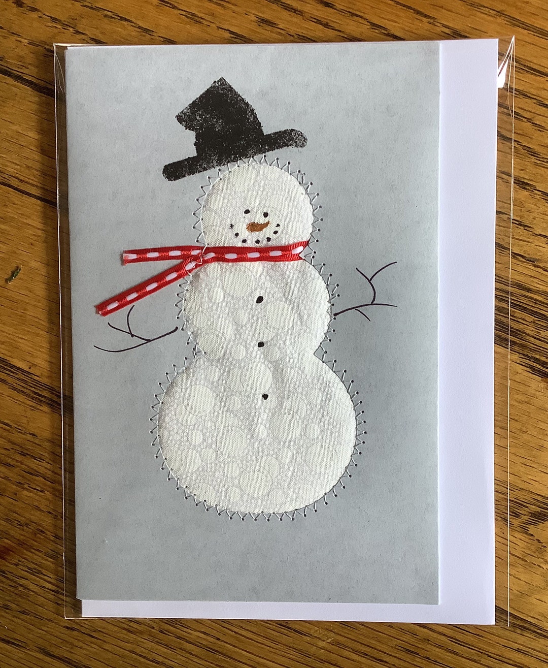 BEST Snowman Blank Note Greeting Card Quilted Great for Christmas ...