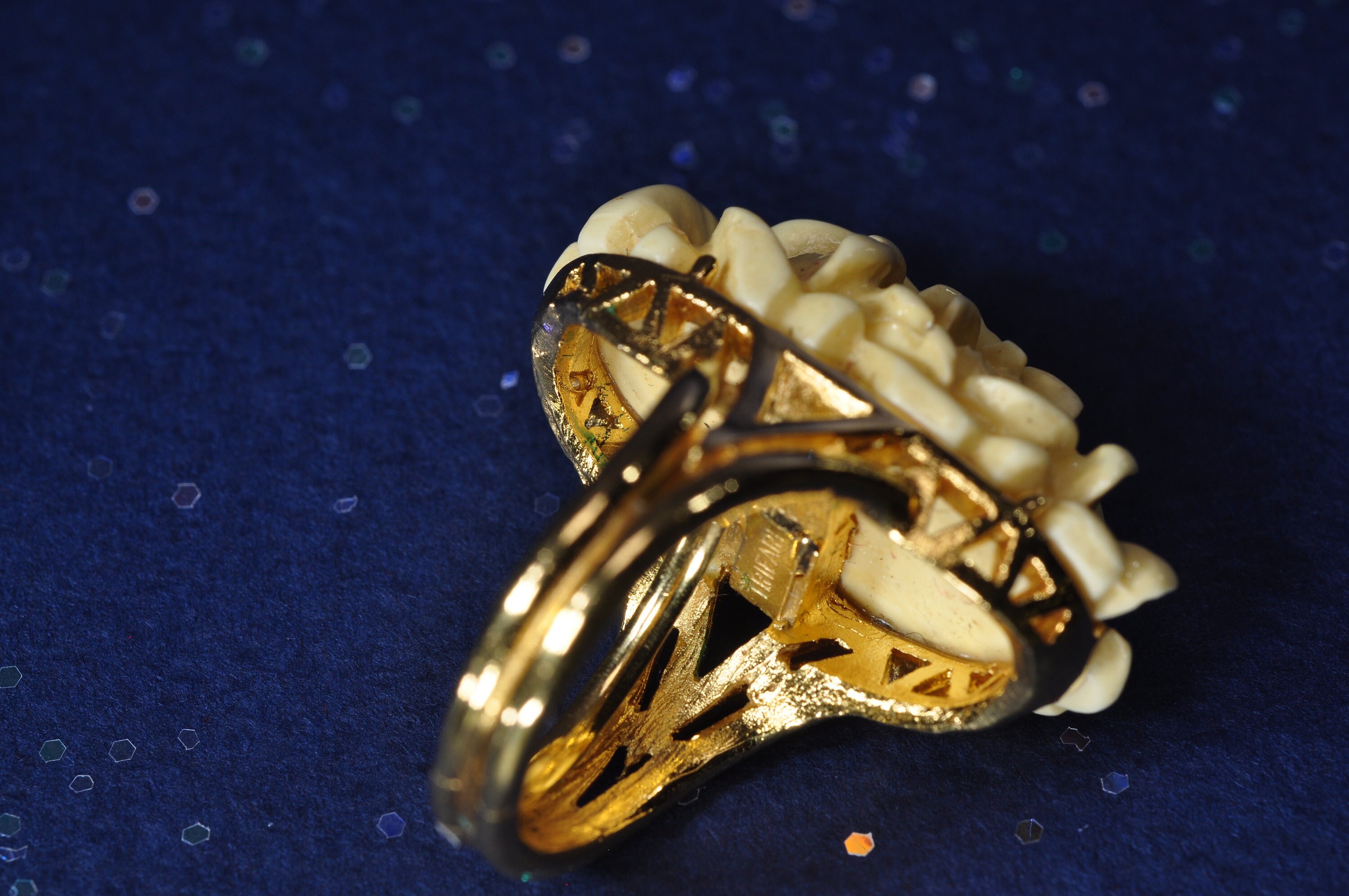 Rare Crown Trifari carved Lucite Ivory-look Rose - Etsy