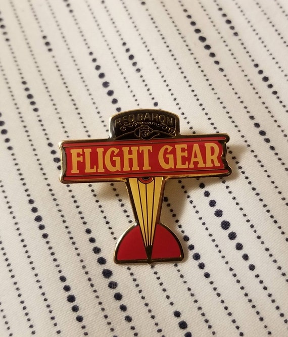 Vintage Red Baron Flight Gear Enamel Pin - Gem