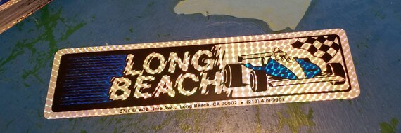Vintage Long Beach Formula One Prismatic Sticker | Etsy
