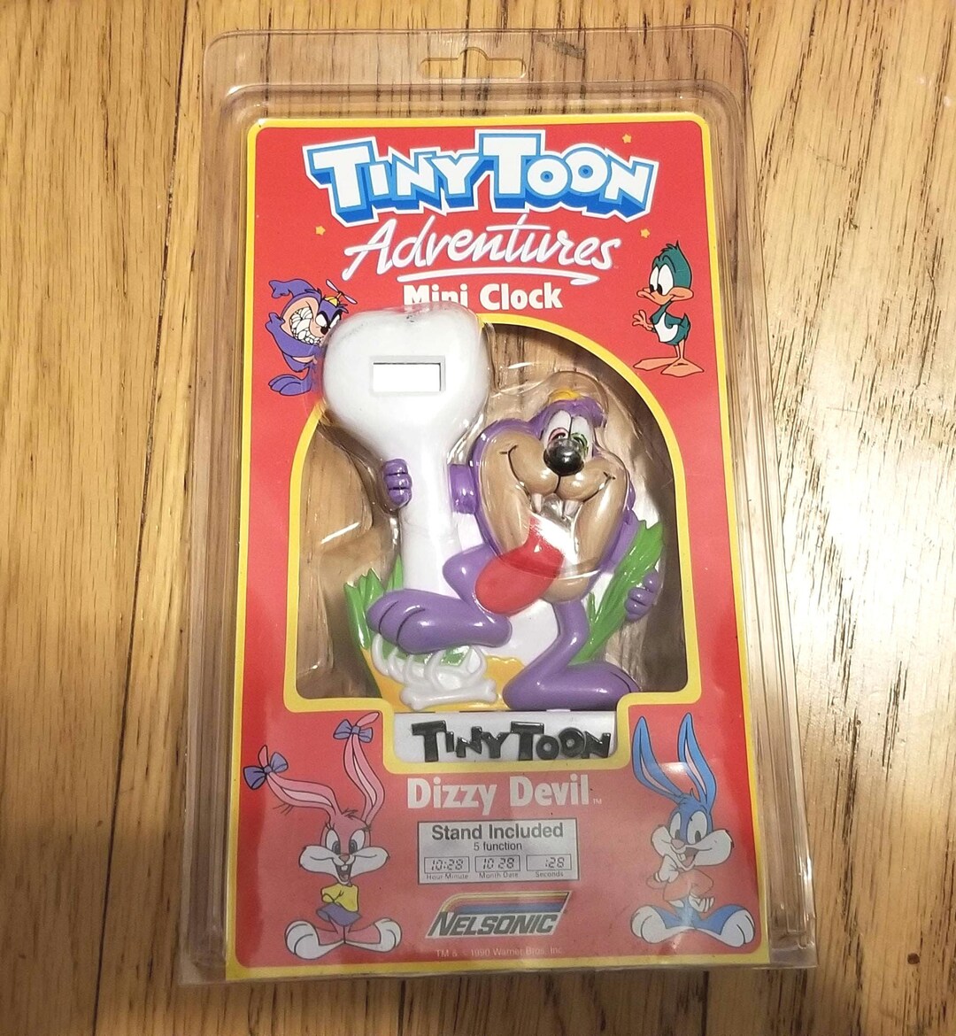 Vintage Tiny Toon Adventures Dizzy Devil Mini Clock - Etsy