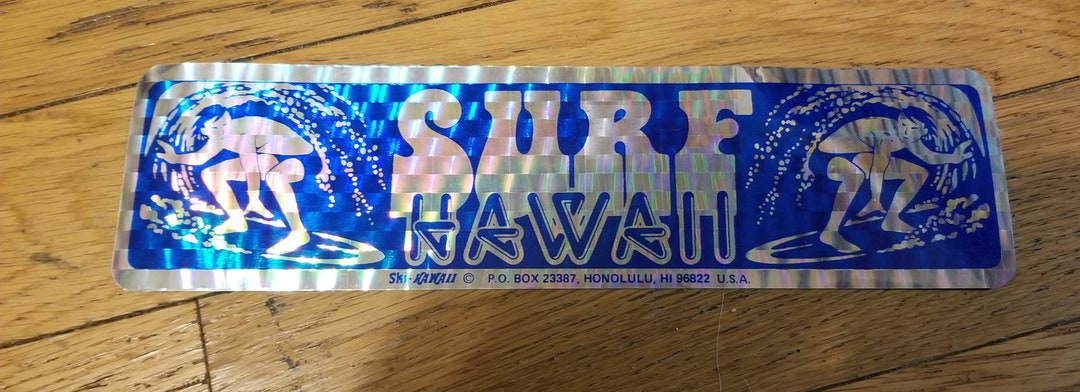 Vintage Surf Hawaii Prismatic Bumper Sticker - Etsy