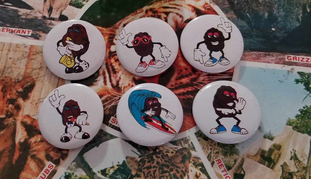 Vintage California Raisins Pinback Buttons Lot #1 6 Pieces - Etsy