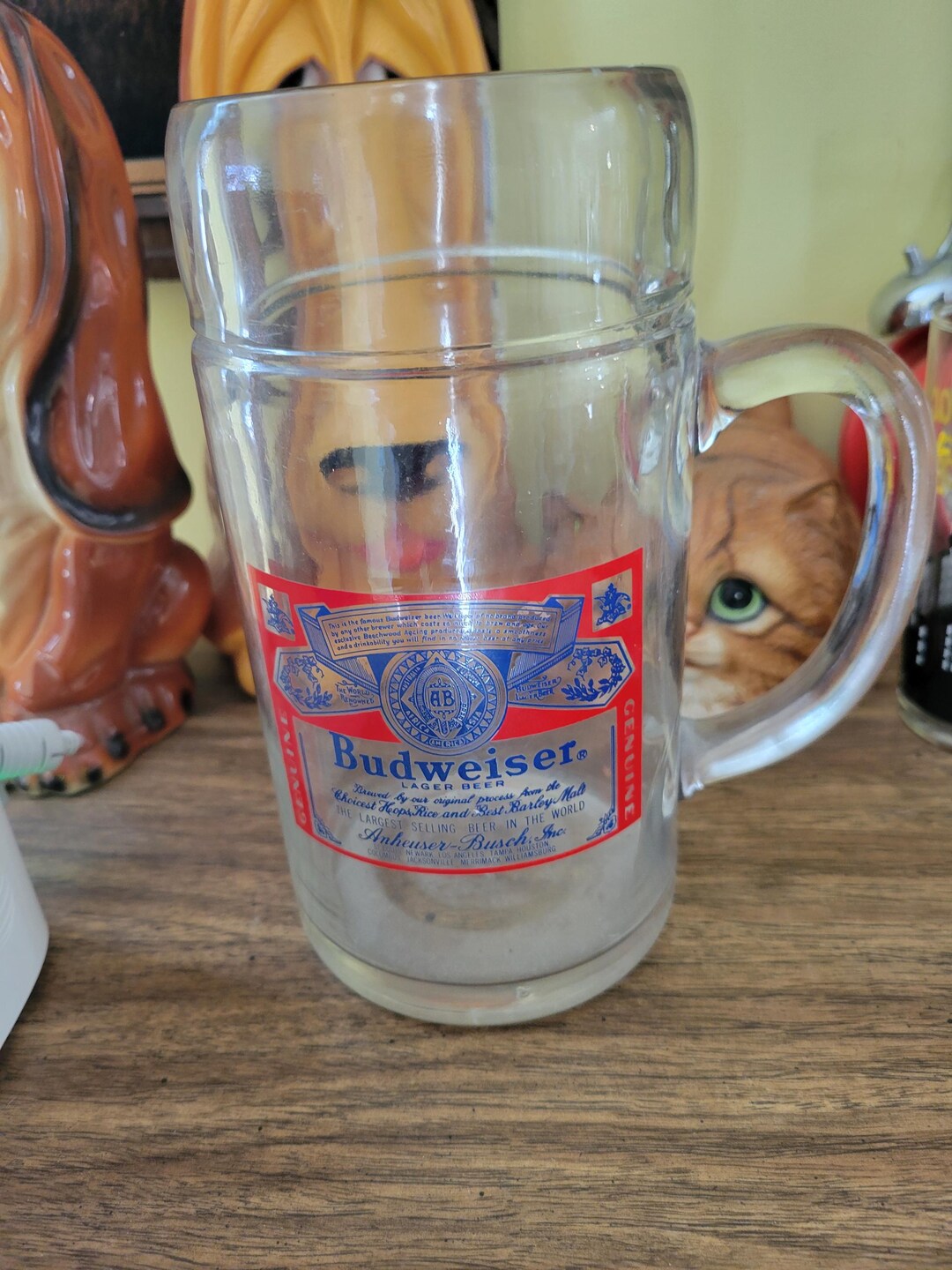 Vintage Budweiser Anheuser Busch Beer Stein Mug Large 32 Oz Heavy Thick ...