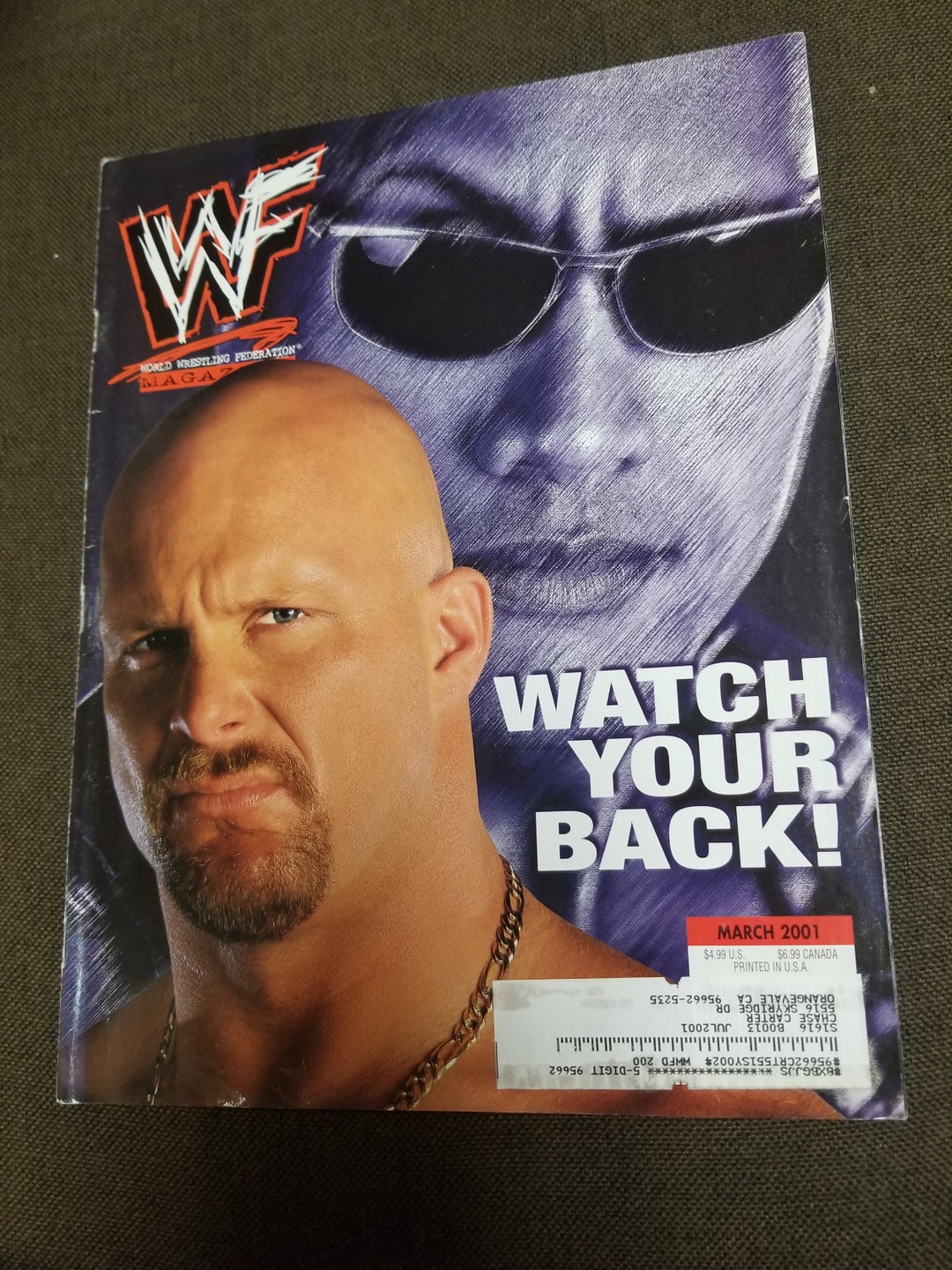 WWF Magazine March 2001 Stone Cold Steve Austin the Rock Cover - Etsy
