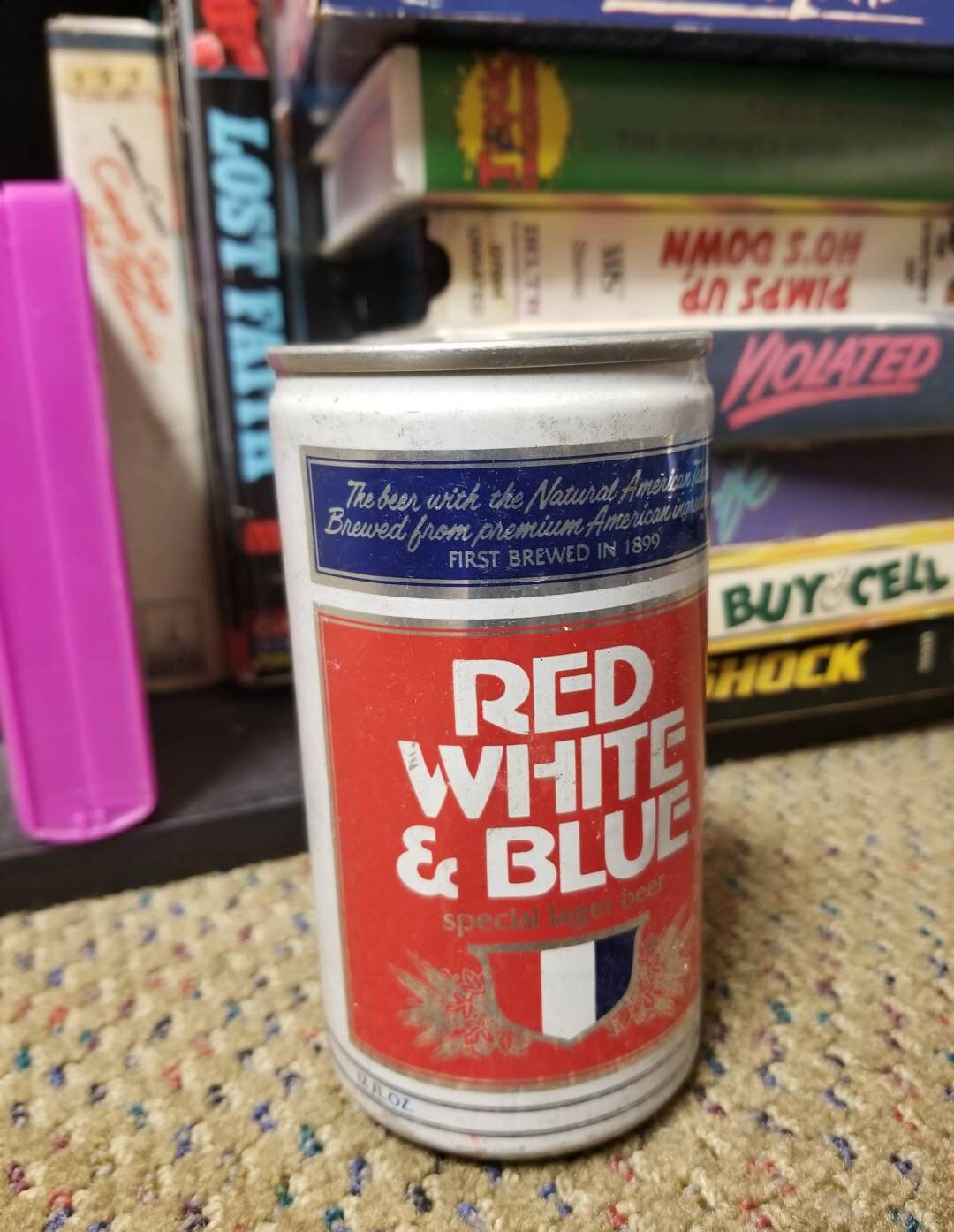 Vintage Red White and Blue Empty Beer Can - Etsy
