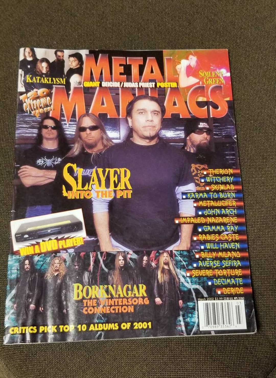 Metal Maniacs Magazine March 2002 Slayer Cover - Etsy