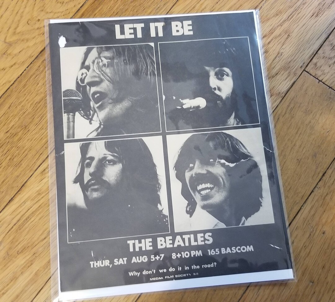 Vintage the Beatles Let It Be Promotional Flyer UW Wisconsin 1970s - Etsy