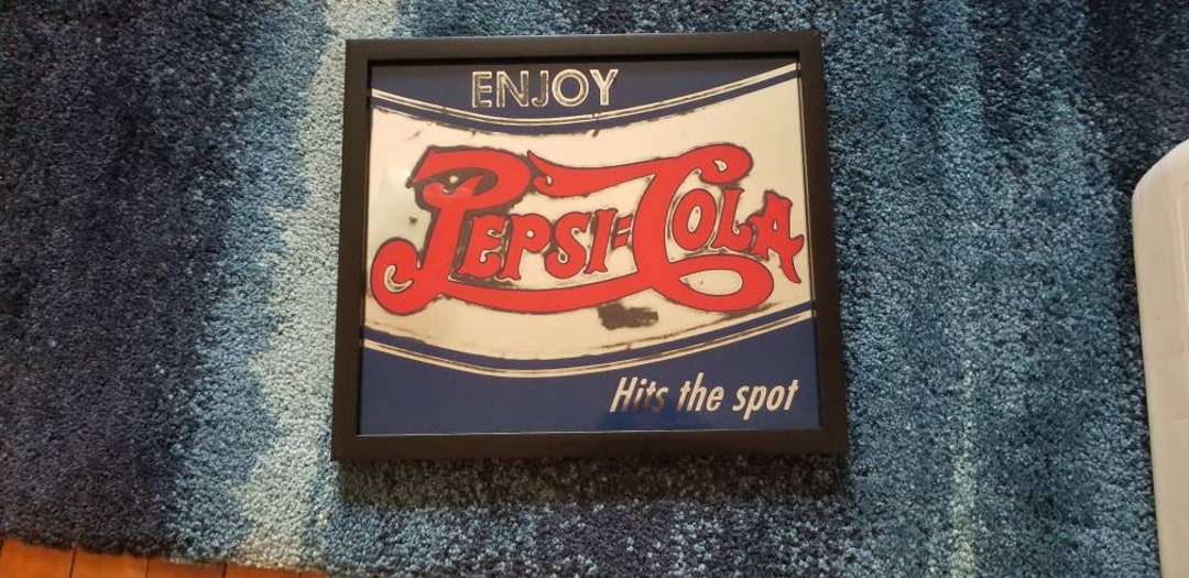 Vintage Pepsi Hits the Spot Framed Mirror. Carnival Prize - Etsy Hong Kong