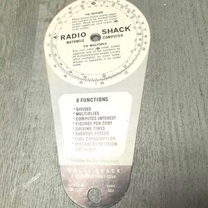 1968 RADIO SHACK MATHMILE Computer Vintage Slide Rule Wheel Tandy Corp ...