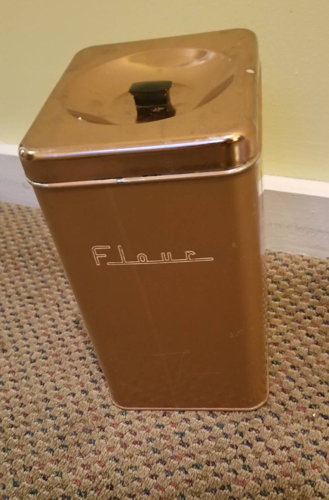 Lincoln Beautyware Metal Flour Canister Kitchen Ware Container Vintage ...